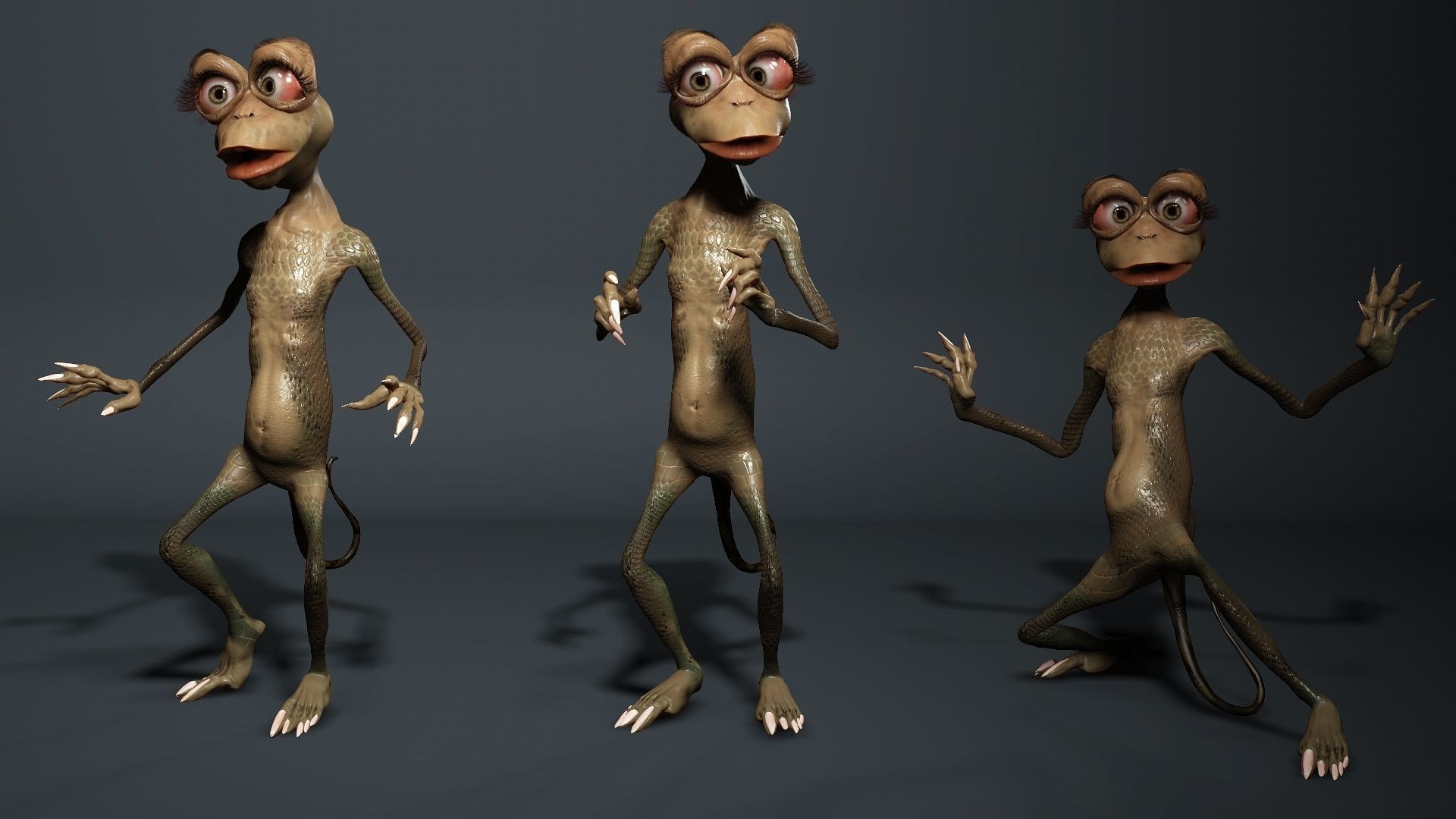 Lizard High quality character full Rigged and Animated 3D model ...