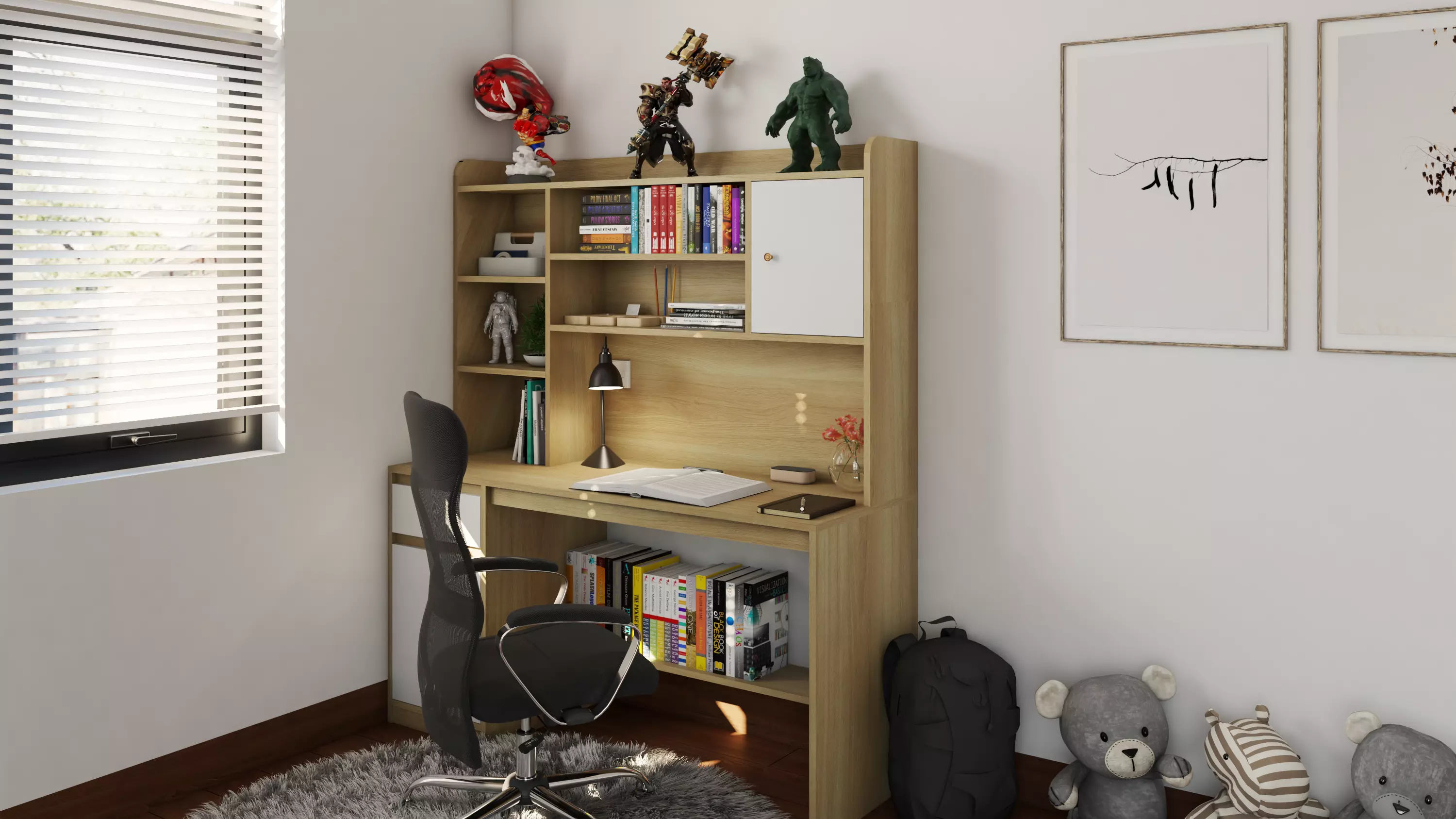 Wood modern desk vray free 3D model | CGTrader