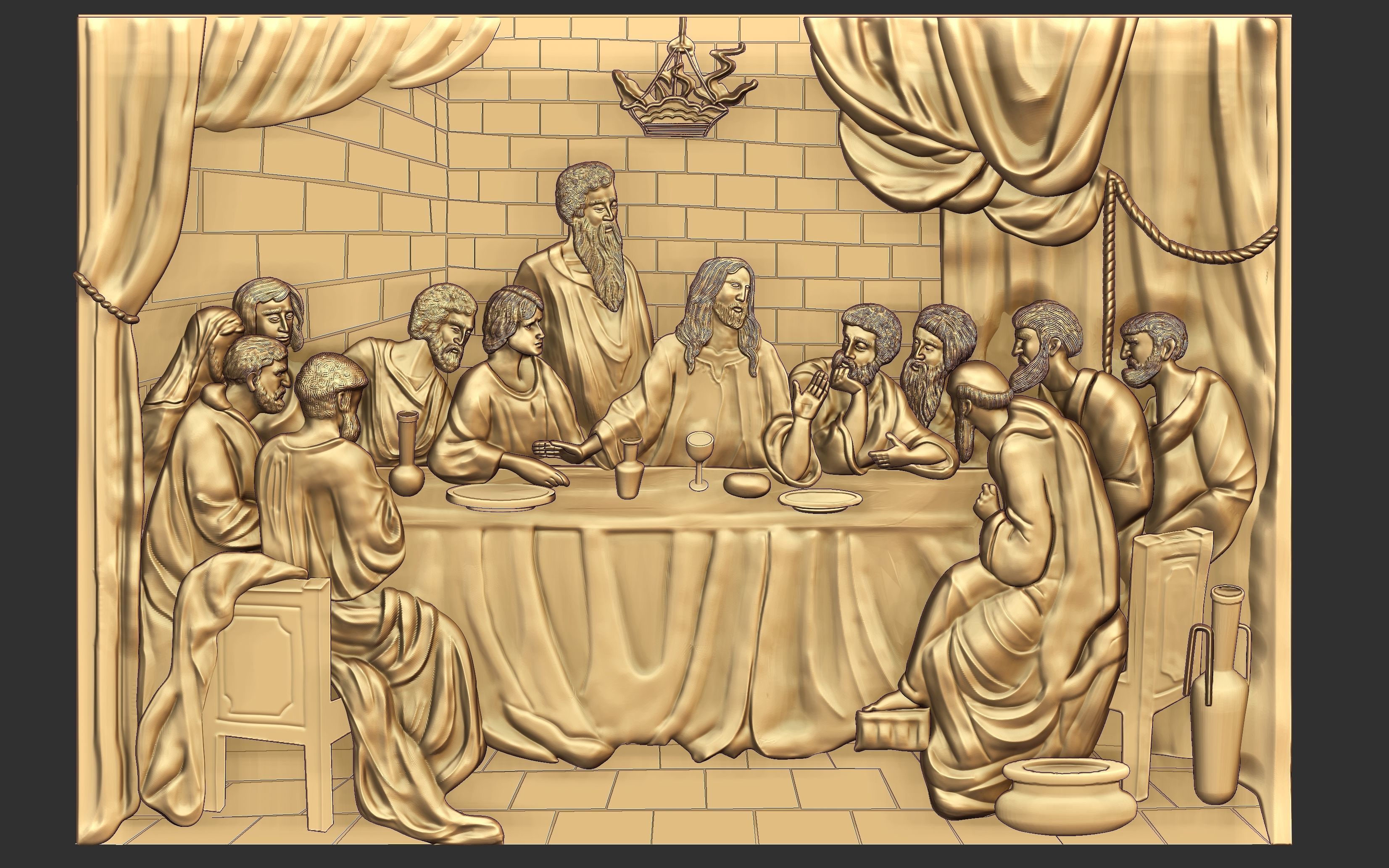 last supper - jesus 3D model 3D printable | CGTrader