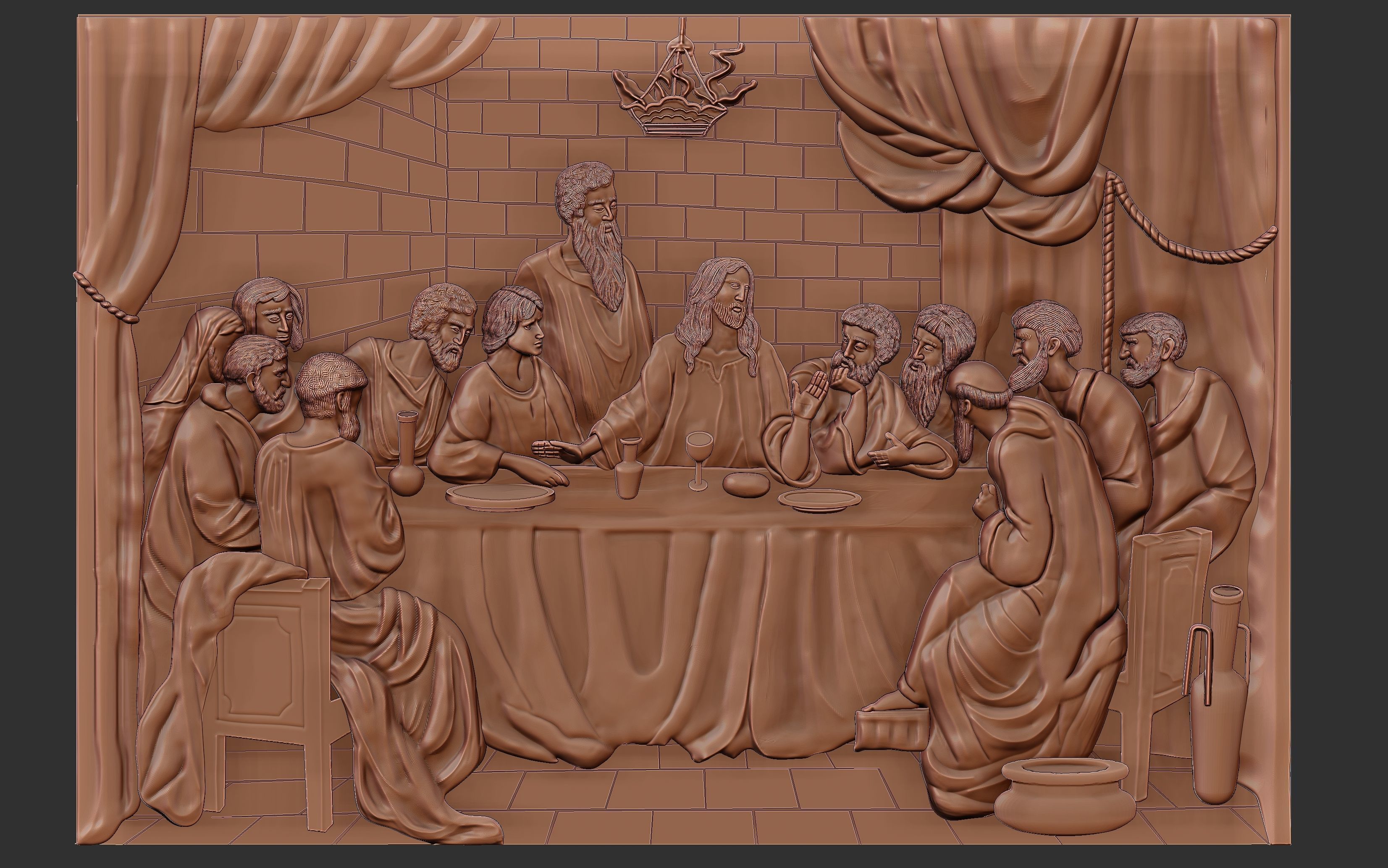 last supper - jesus 3D model 3D printable | CGTrader