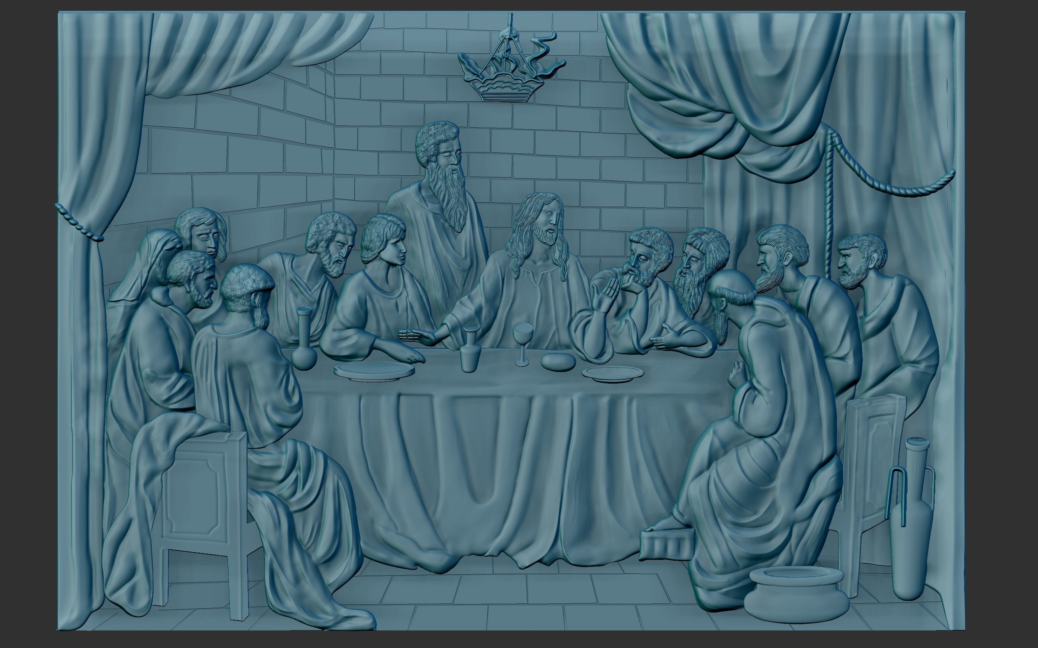 last supper - jesus 3D model 3D printable | CGTrader