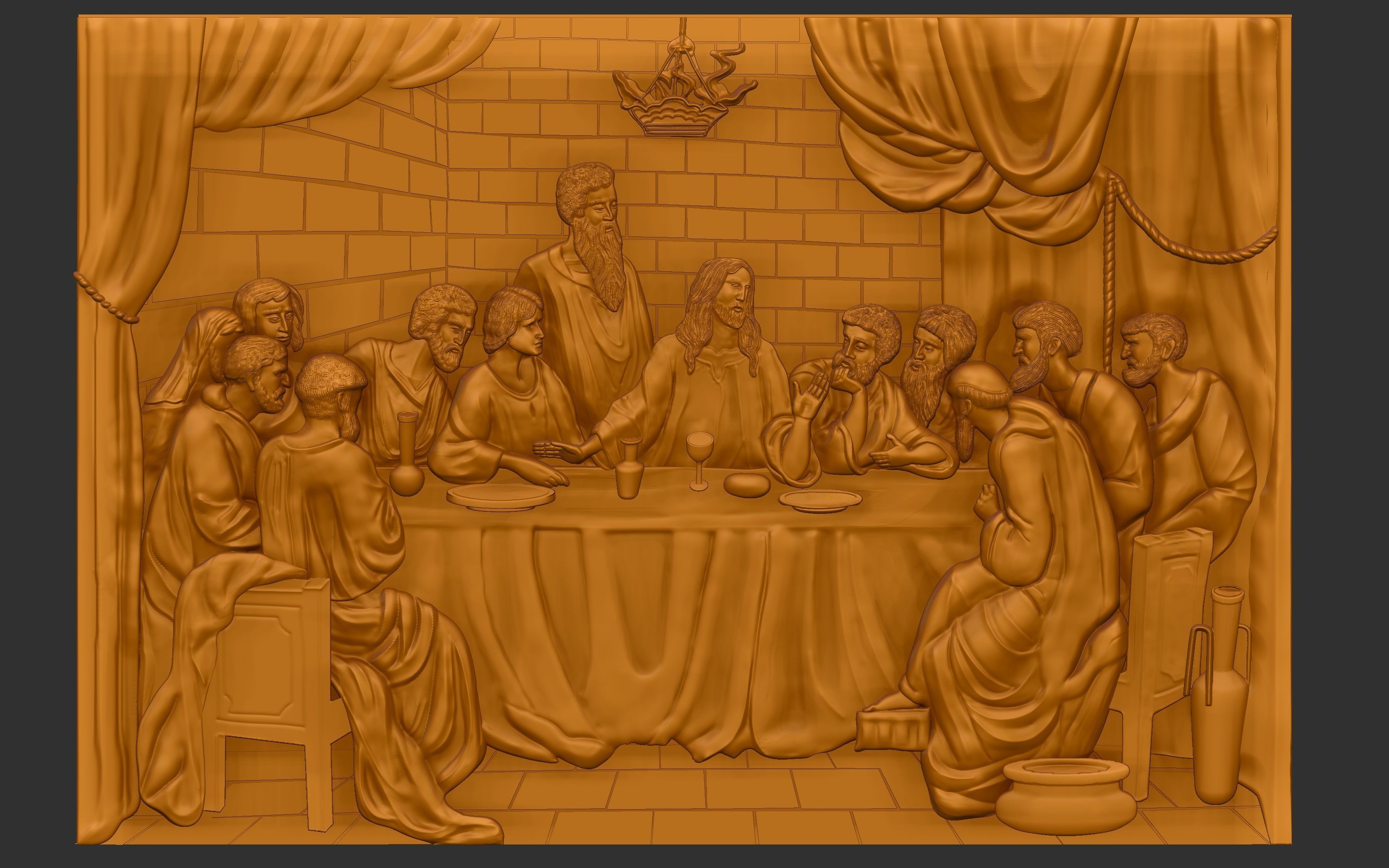 last supper - jesus 3D model 3D printable | CGTrader