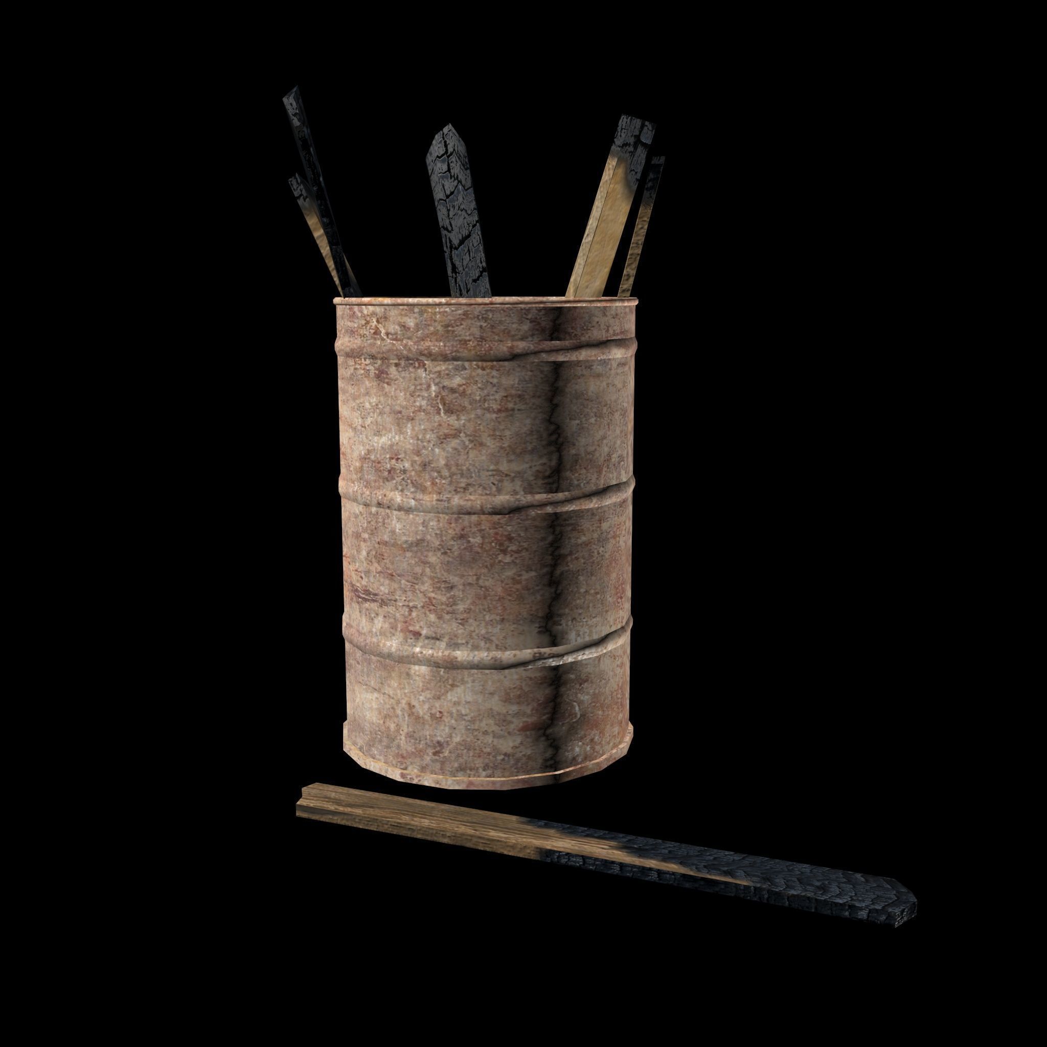 3D model Metal barrel old PBR texture VR / AR / low-poly | CGTrader
