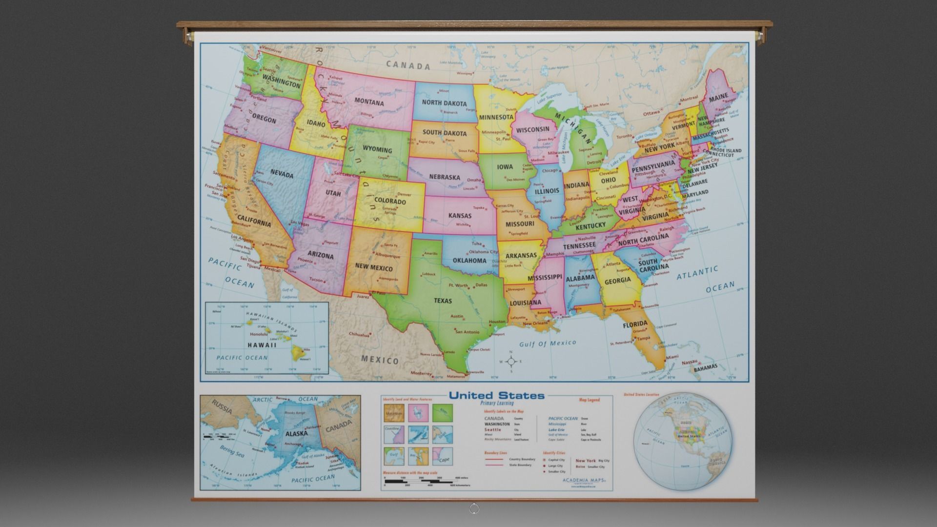 3d Model Map Of The United States Vr Ar Low Poly Cgtrader