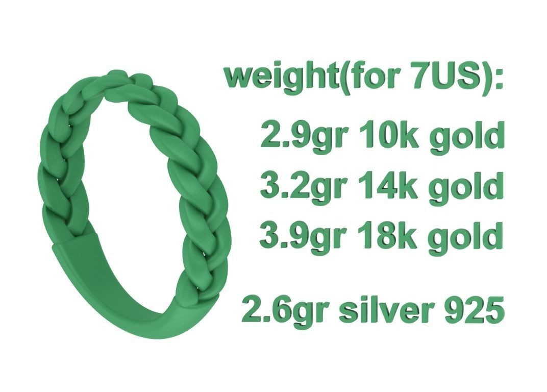 Braided ring Woven ring 4mm Wide Half Eternity 3d model 3D model 3D printable | CGTrader