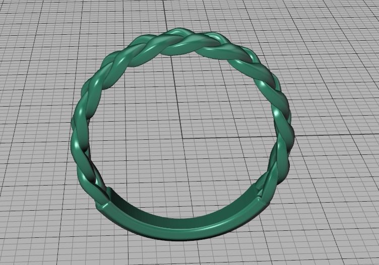 Braided ring Woven ring 4mm Wide Half Eternity 3d model 3D model 3D printable | CGTrader