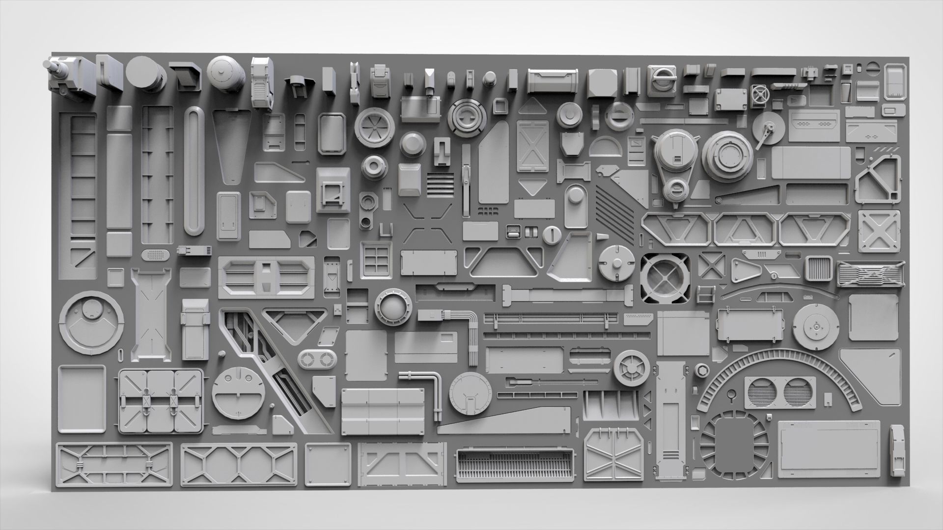 Sci fi trim sheets 3 3D model | CGTrader