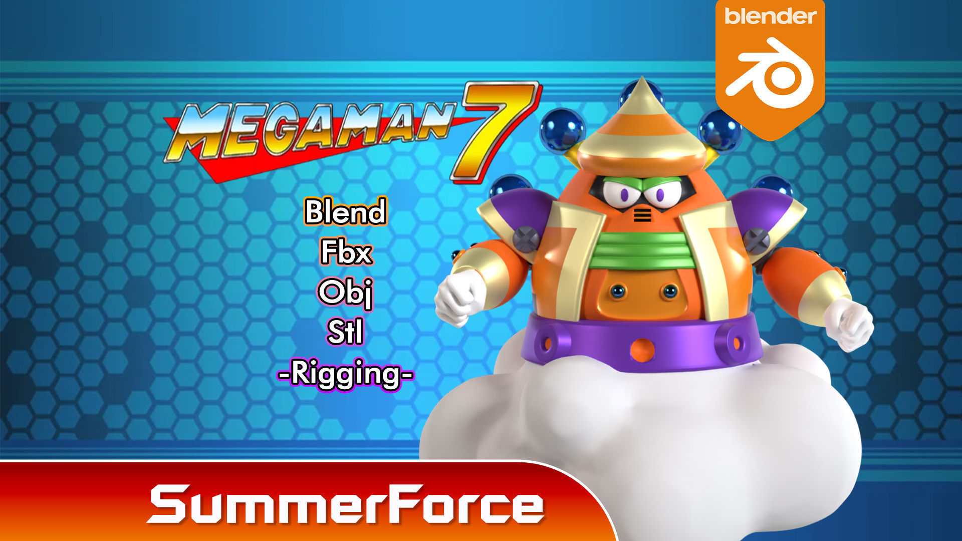 Cloudman - Megaman 3D model rigged | CGTrader