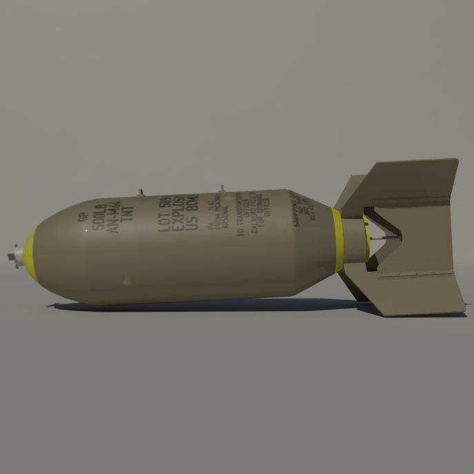 AN-M64 500lb General Purpose Bomb 3D model | CGTrader