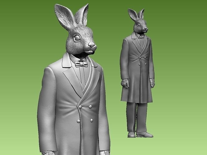 RABBIT MAN 3D model 3D printable | CGTrader