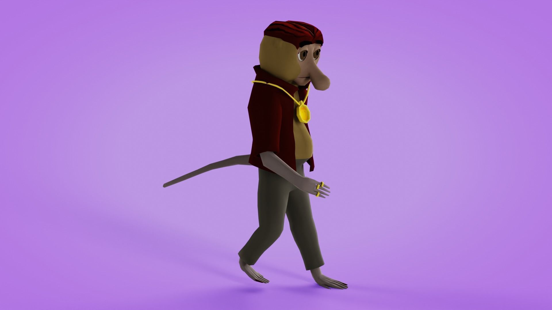 3D model Rigged Cartoon Proboscis Monkey VR / AR / low-poly | CGTrader