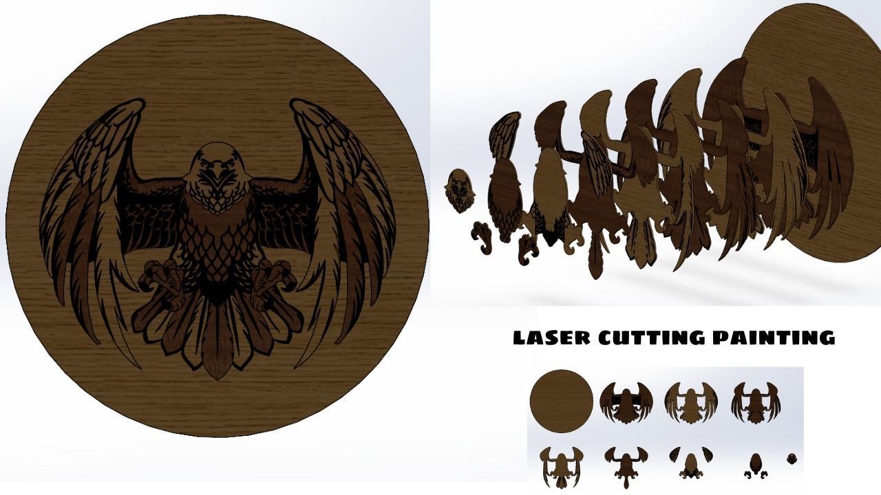eagle bird laser cutting model 3D model 3D printable | CGTrader