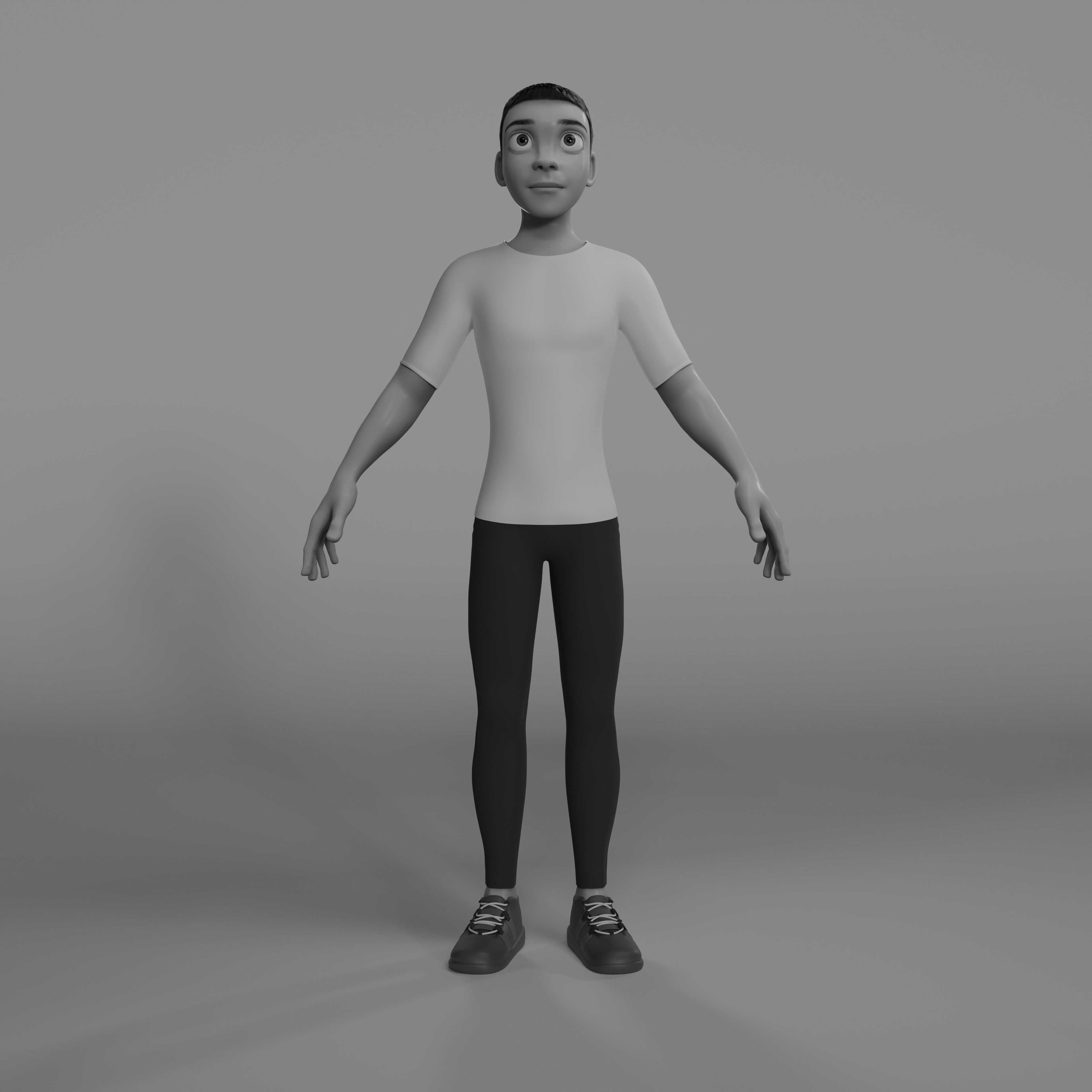 3D model Zain Cartoon Character Rigged in Blender low-poly 3d model VR ...