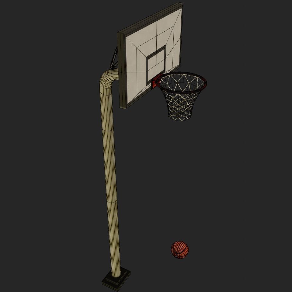 Free 3D Models of Basketball and Street Basketball Hoop free VR / AR ...