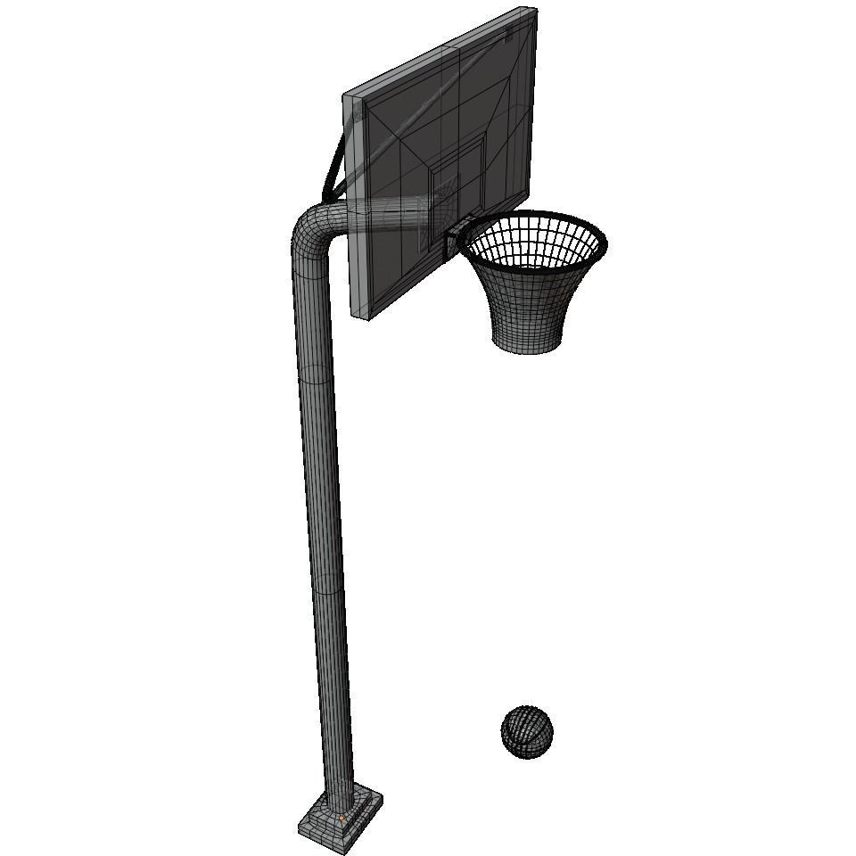 Free 3D Models of Basketball and Street Basketball Hoop free VR / AR ...