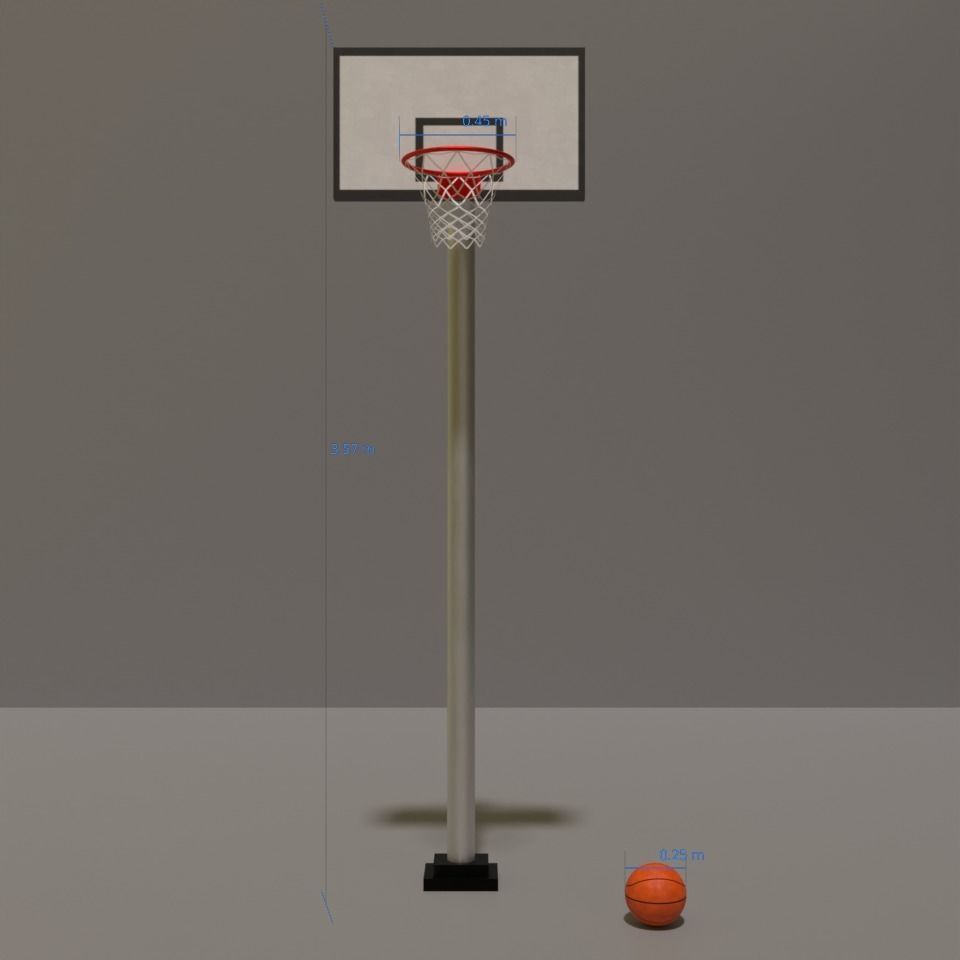 Free 3D Models of Basketball and Street Basketball Hoop free VR / AR ...