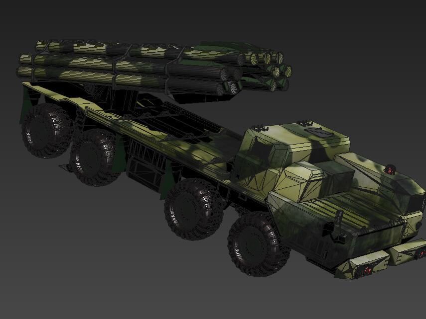 Tornado Bazooka BM-30 land-based missile launcher 3D model | CGTrader