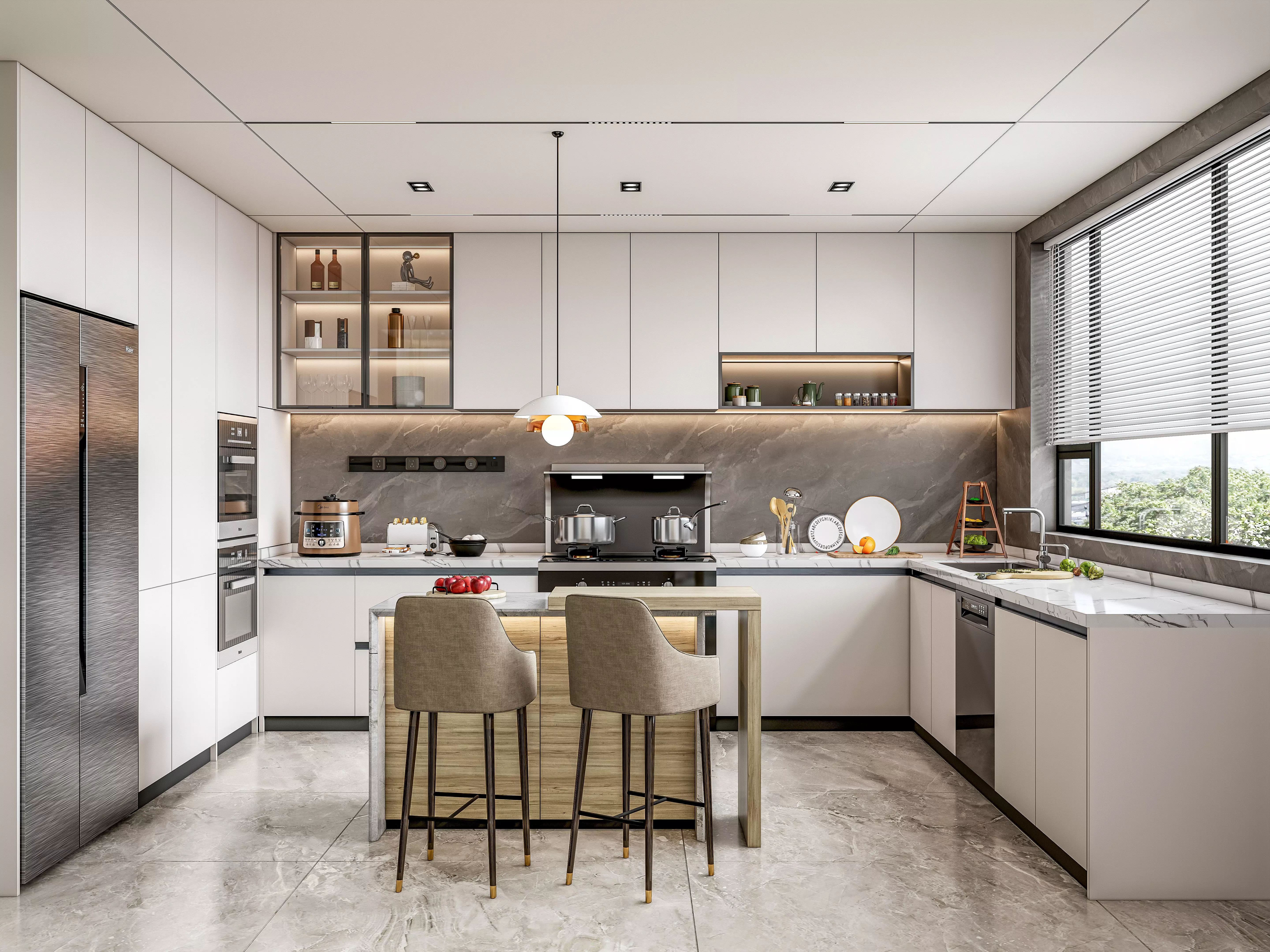 Kitchen fully parametric Resizable manufacturable 0067 3D model | CGTrader
