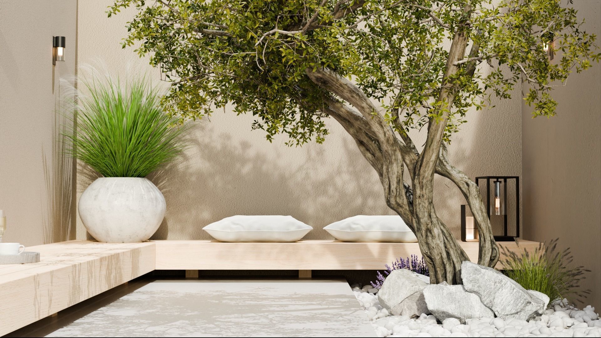 Outdoor patio exterior design free 3D model animated | CGTrader