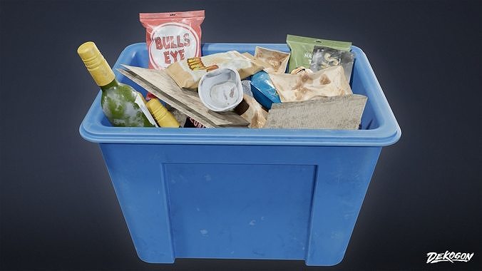 3D model TRASH - Recycle Bin 01 - LOW POLY AND NANITE VR / AR / low ...