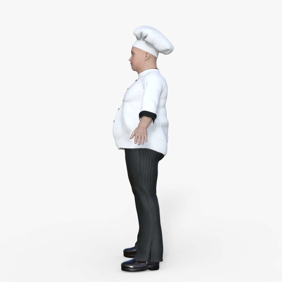 Realistic Fat Chef 3D model rigged | CGTrader