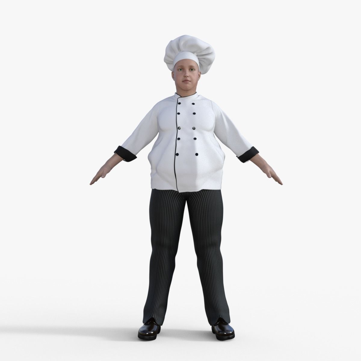 Realistic Fat Chef 3D model rigged | CGTrader