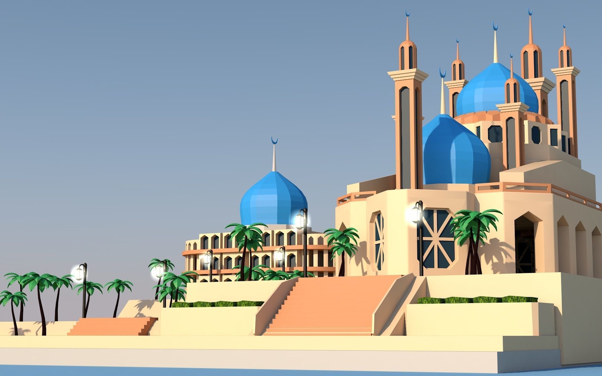 3D model Arabic Masjid Palace VR / AR / low-poly | CGTrader
