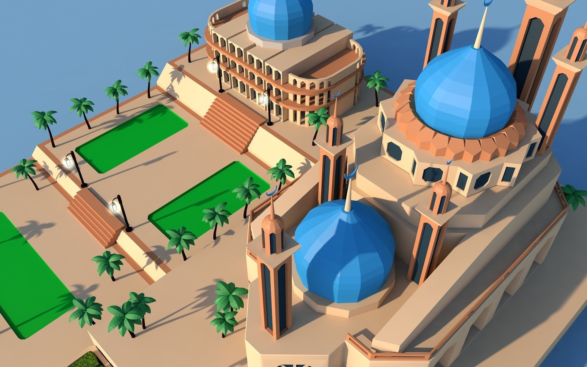 3D model Arabic Masjid Palace VR / AR / low-poly | CGTrader