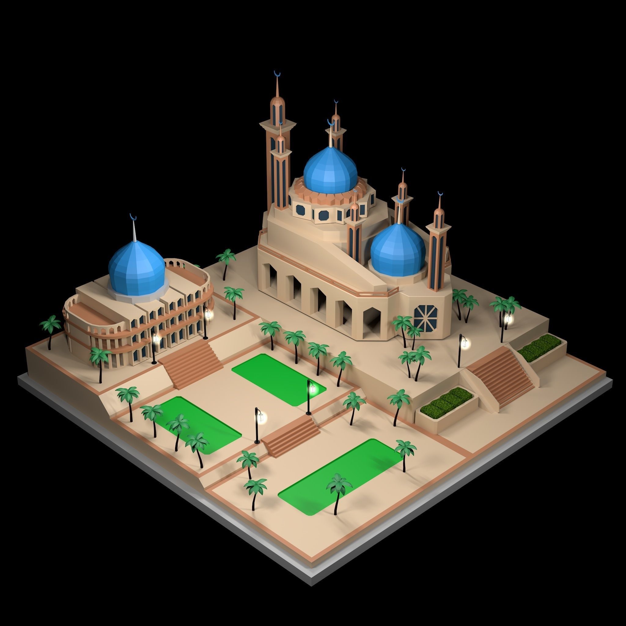 3D model Arabic Masjid Palace VR / AR / low-poly | CGTrader
