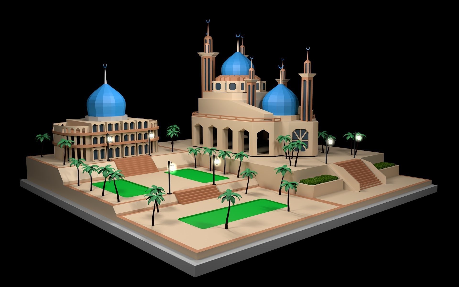 3D model Arabic Masjid Palace VR / AR / low-poly | CGTrader