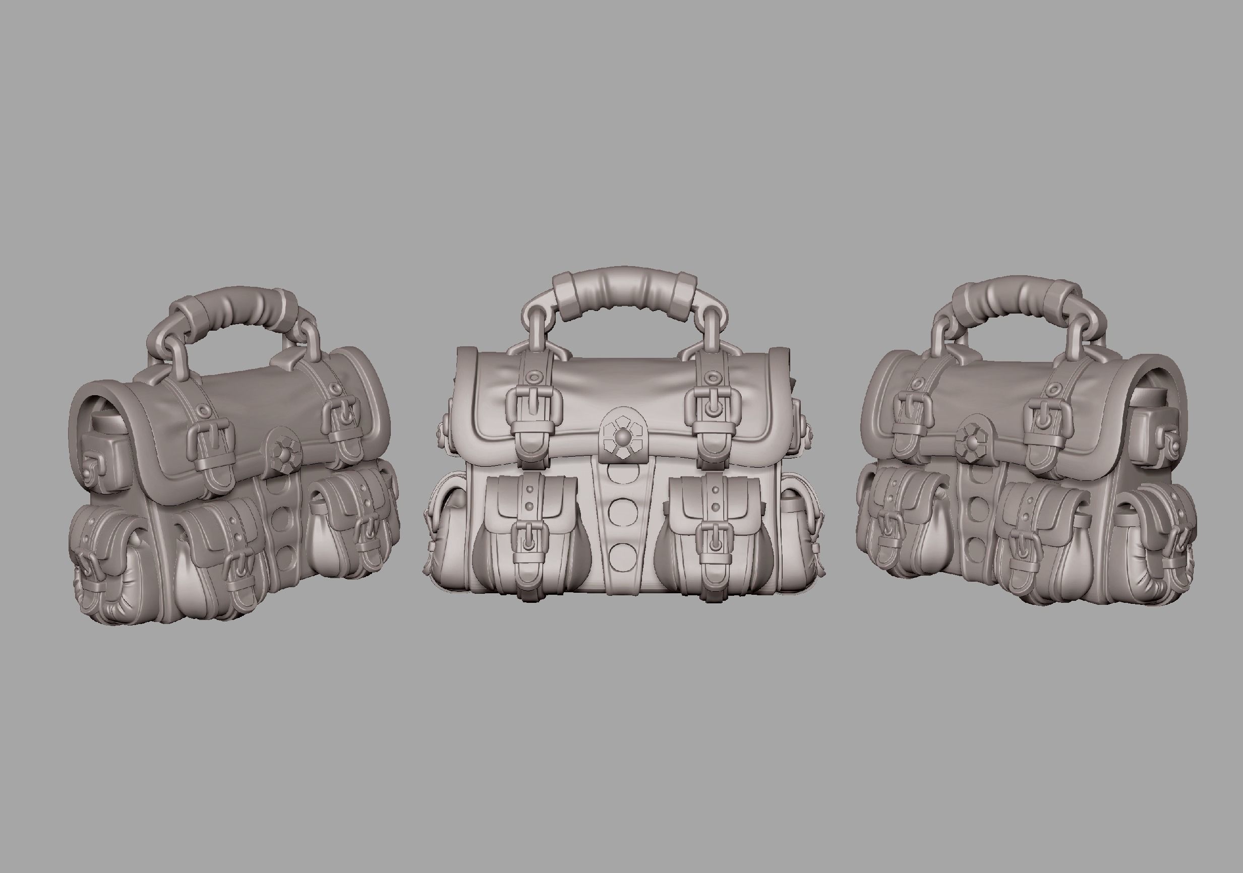 Bags and backpack set for miniature making 3D model 3D printable | CGTrader