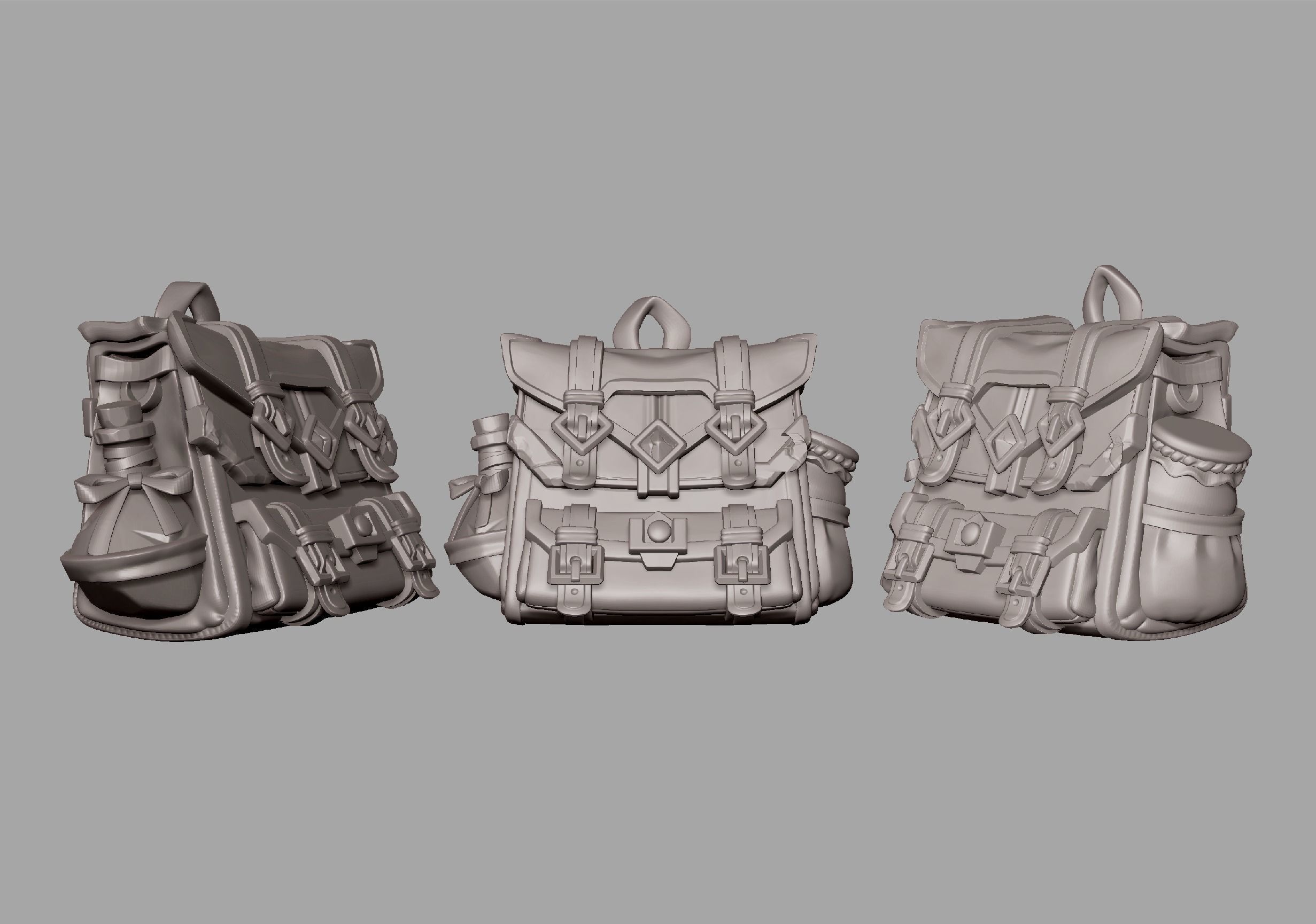 Bags and backpack set for miniature making 3D model 3D printable | CGTrader