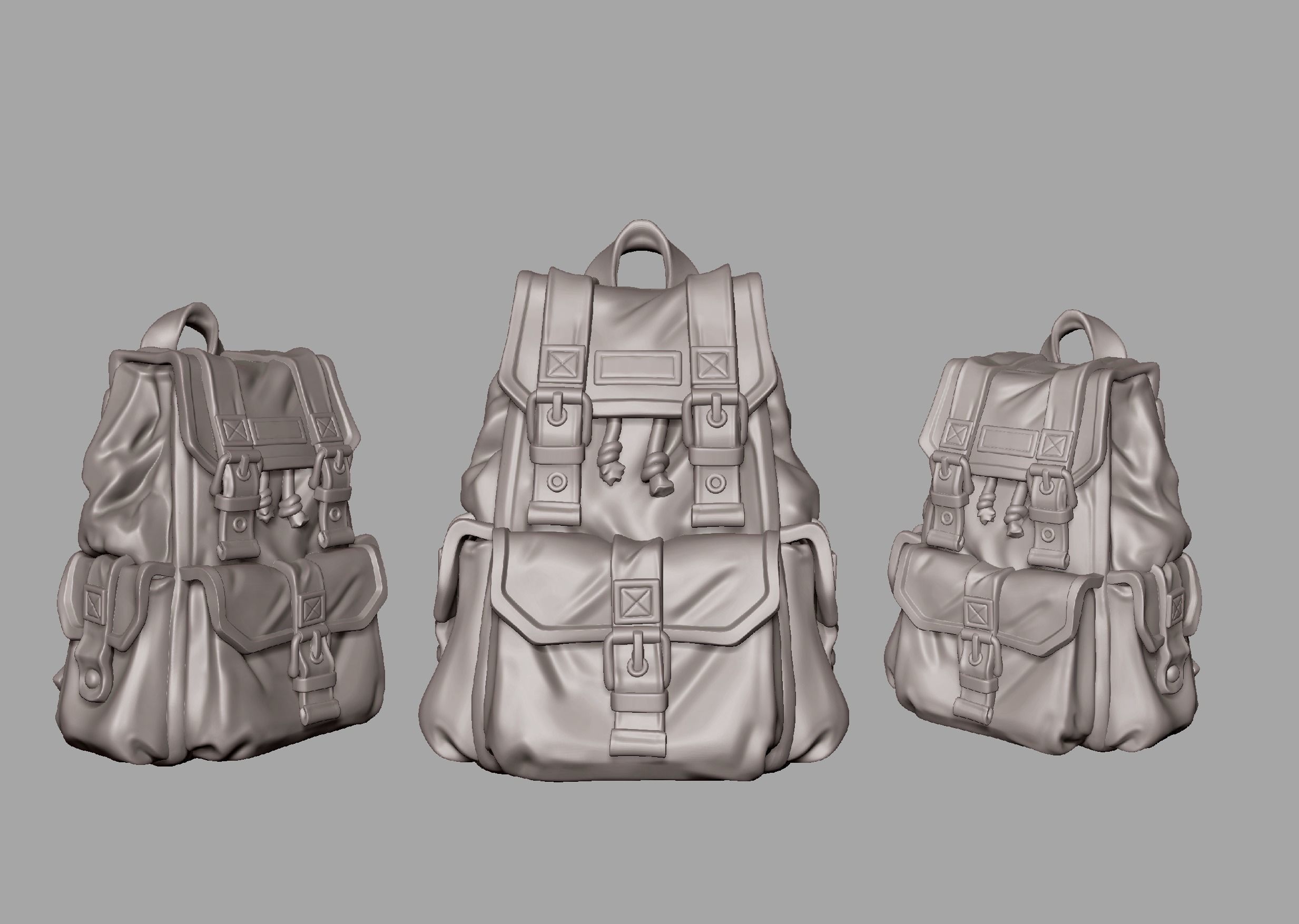 Bags and backpack set for miniature making 3D model 3D printable | CGTrader