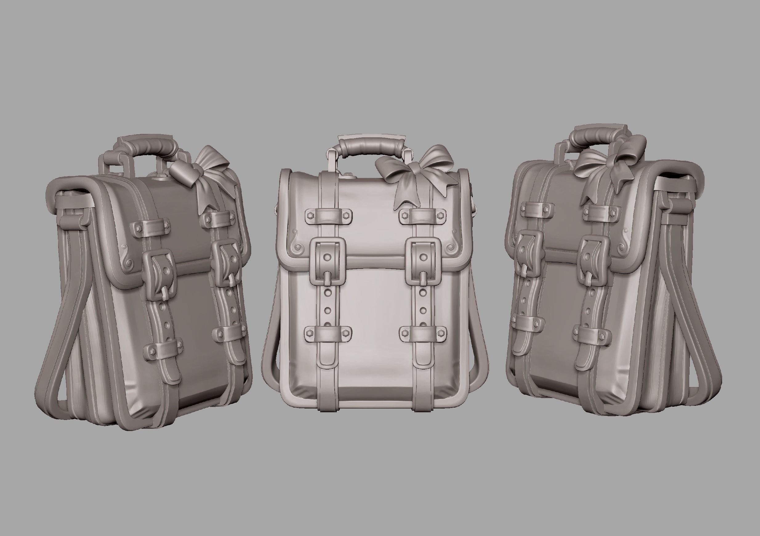 Bags and backpack set for miniature making 3D model 3D printable | CGTrader