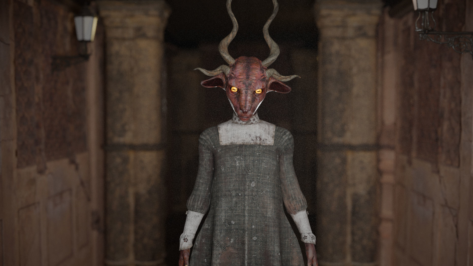 3D model The Demon Girl game character for Horror and Fantasy games VR ...