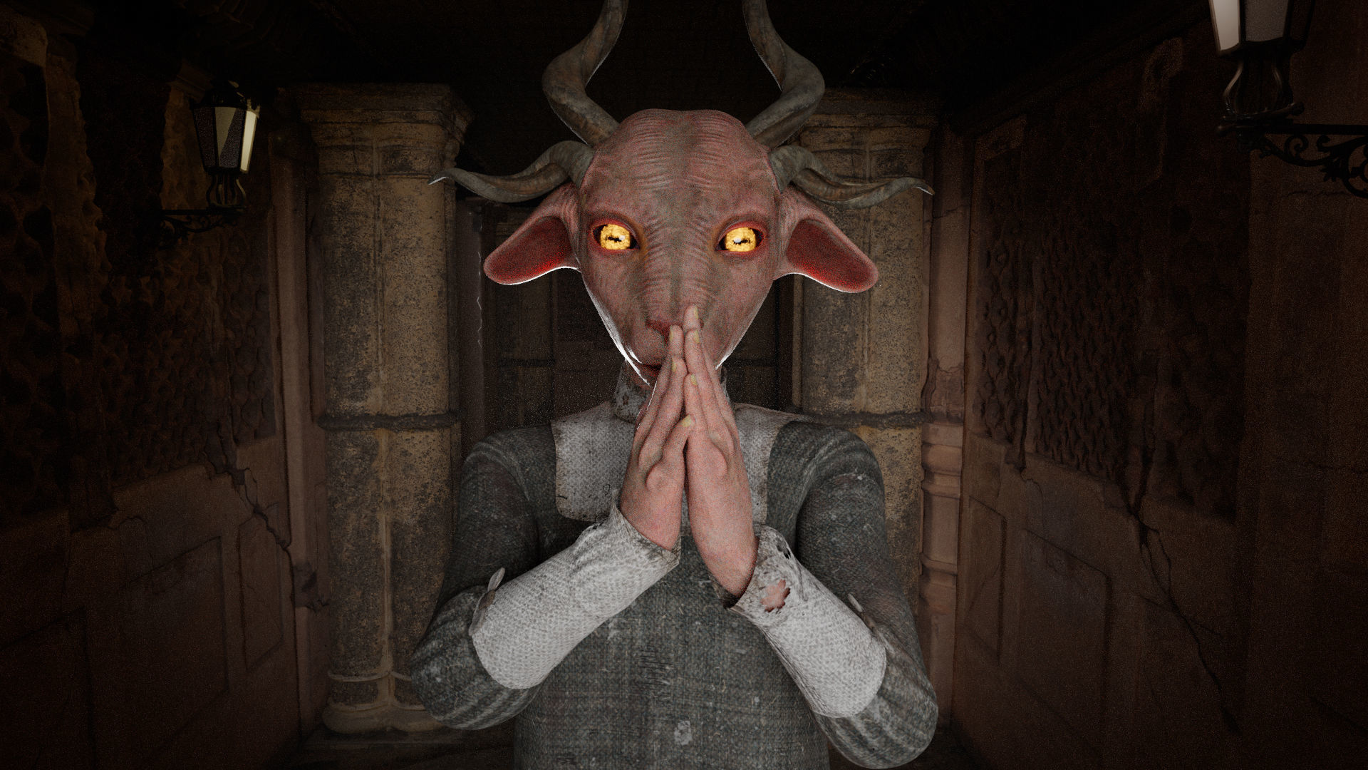 3D model The Demon Girl game character for Horror and Fantasy games VR ...