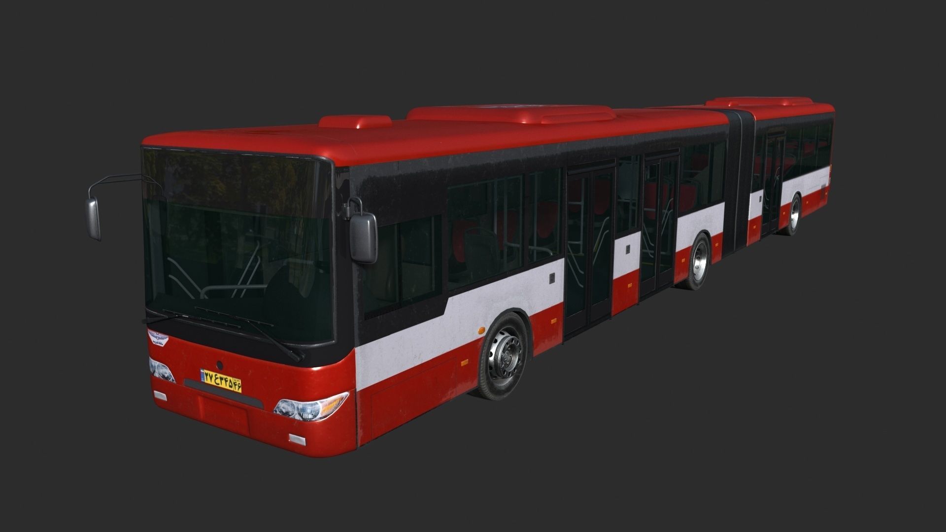 3D model City Bus With interior and Bus Station VR / AR / low-poly ...