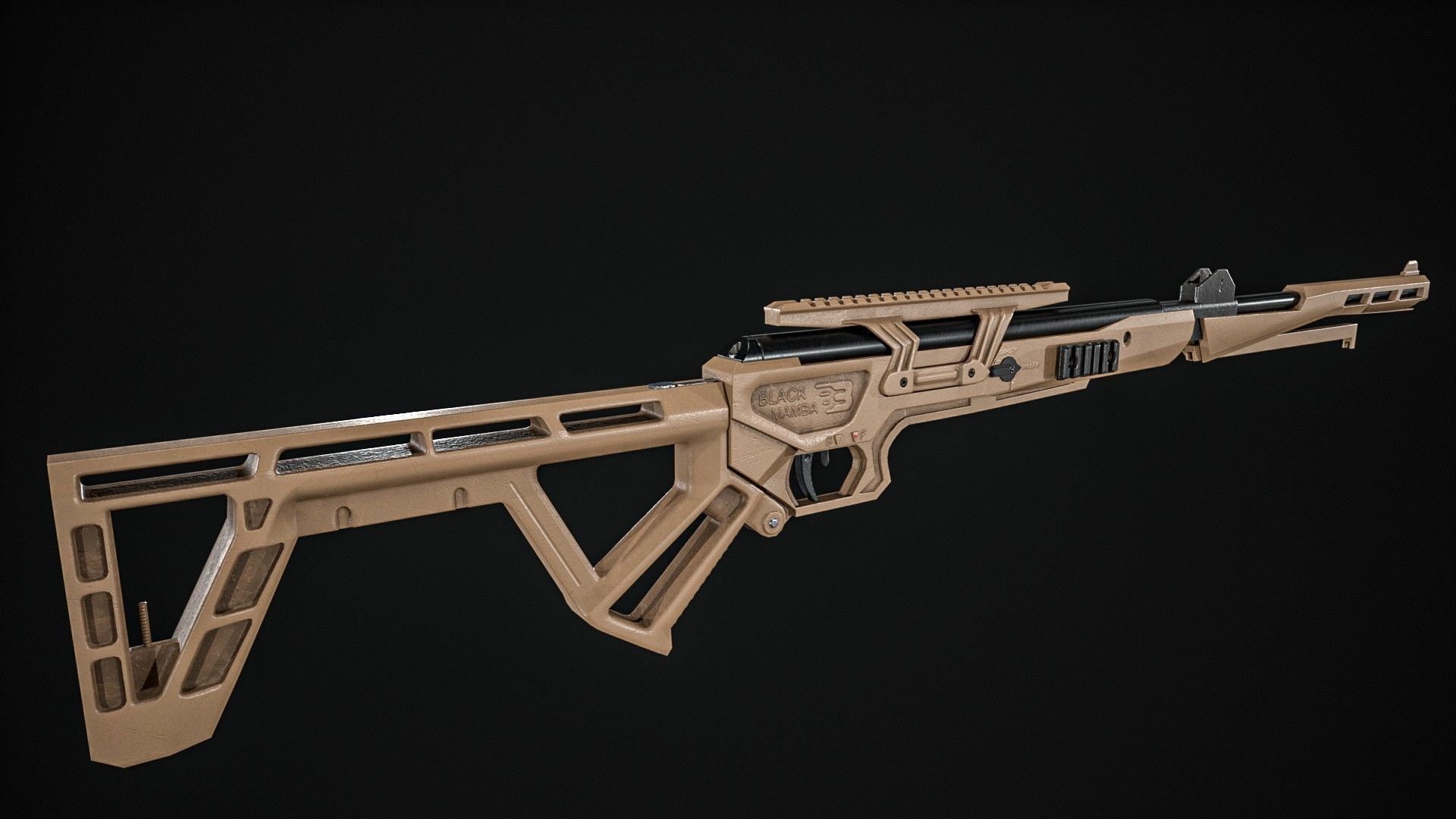 3D model Black Bunker BM8 Folding Gas-Ram Break Barrel Survival Rifle ...