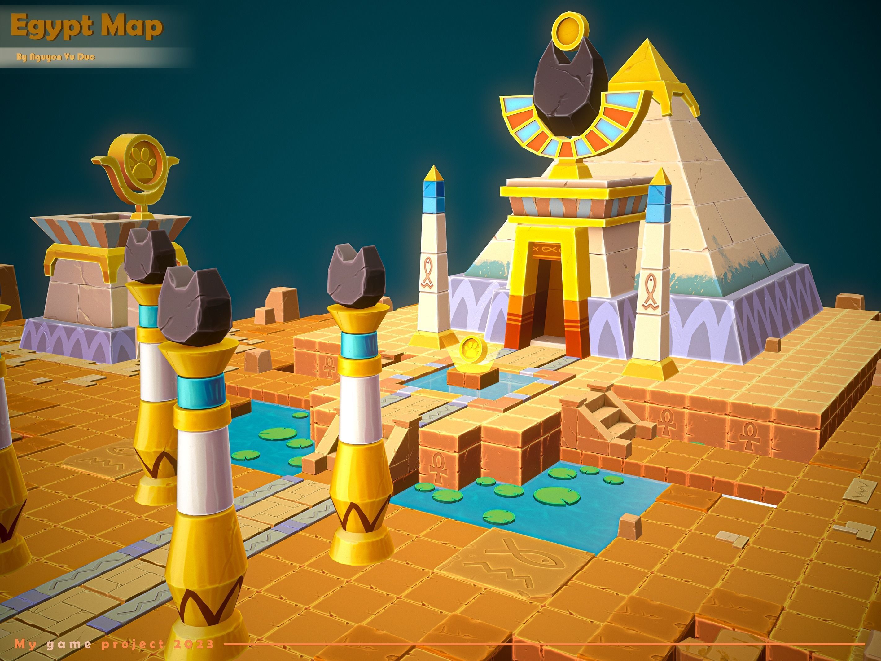 Egypt Map - Game Hypercasual Assets free VR / AR / low-poly 3D model ...