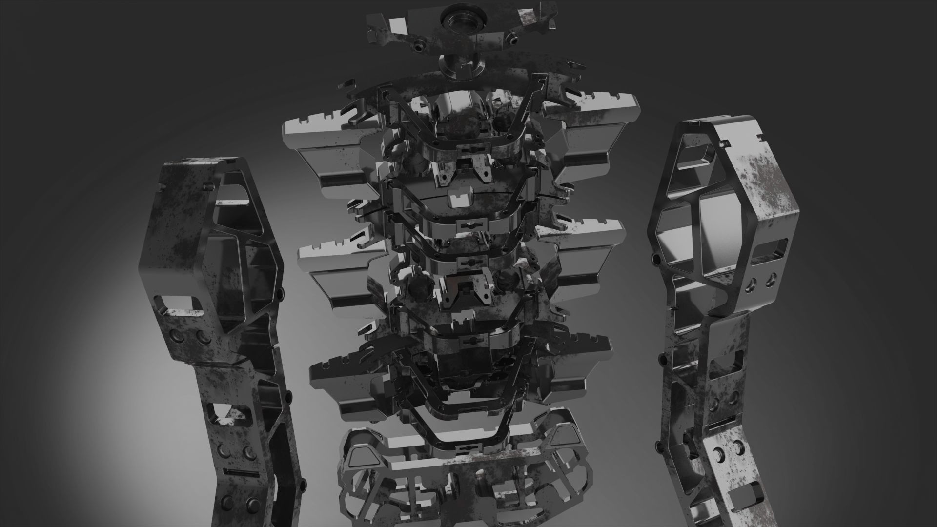Robotic design skeleton scifi transform 3D model | CGTrader
