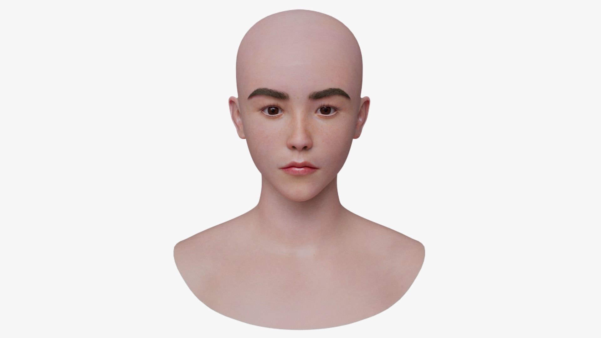 Asian Female Head Mesh Metahuman Unreal Topology Asian Girl v1 3D model ...