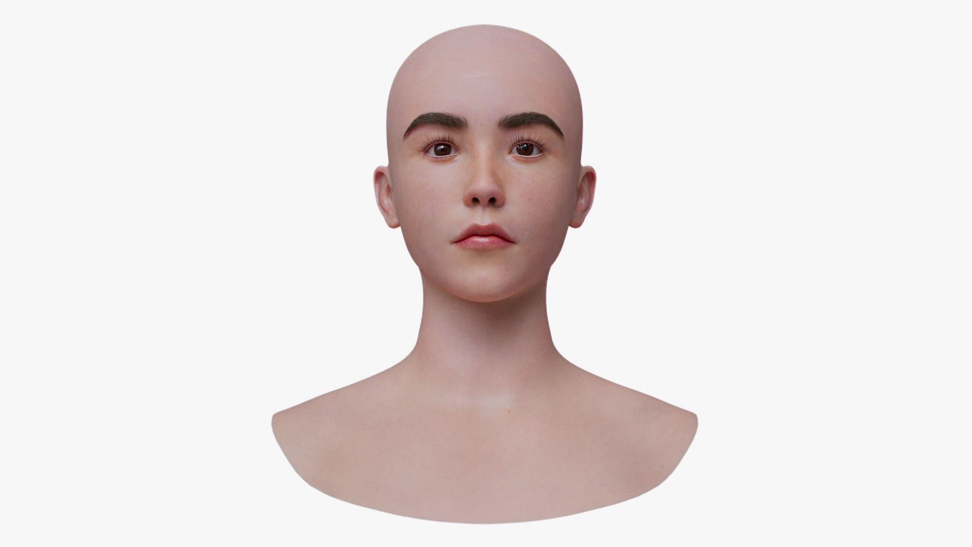 Asian Female Head Mesh Metahuman Unreal Topology Asian Girl v1 3D model ...