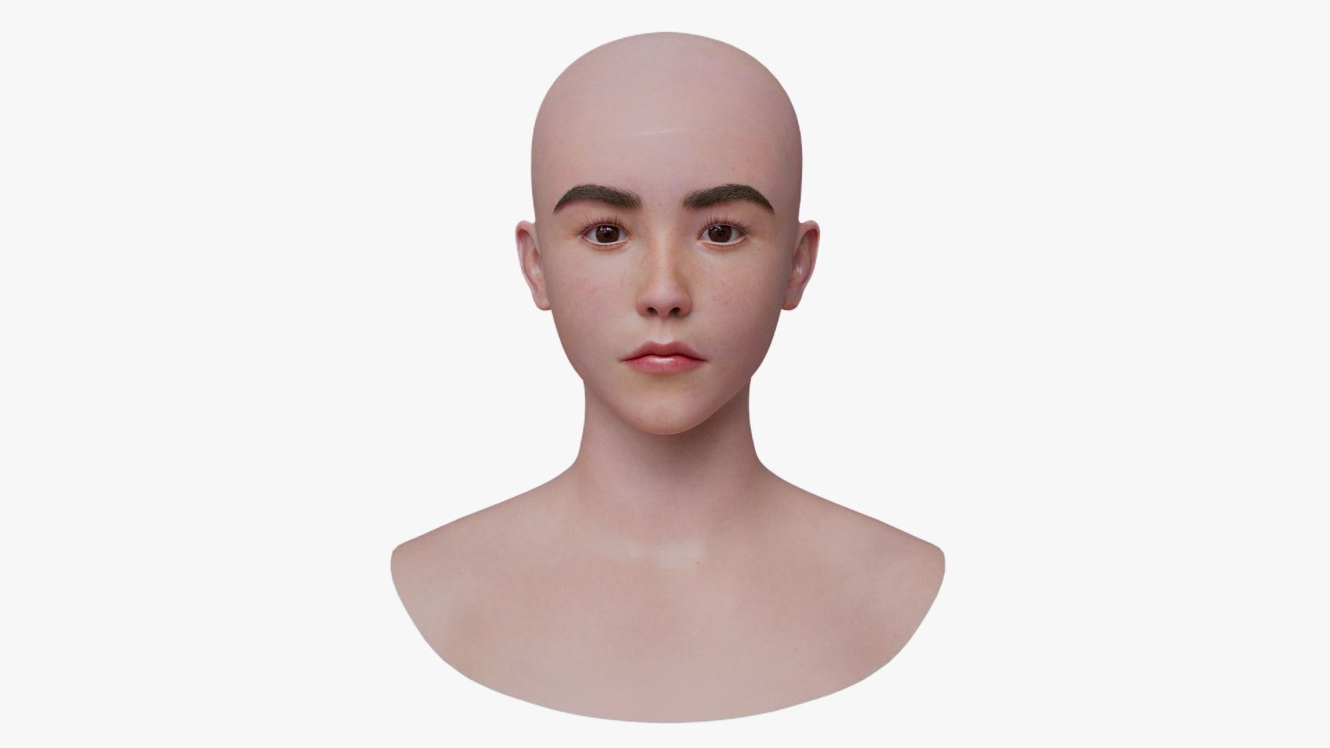 Asian Female Head Mesh Metahuman Unreal Topology Asian Girl v1 3D model ...