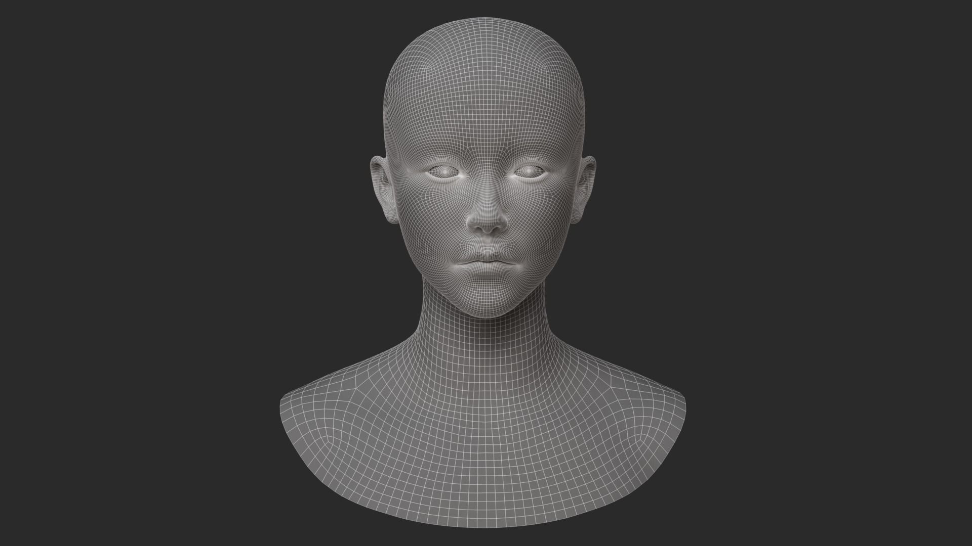 Asian Female Head Mesh Metahuman Unreal Topology Asian Girl v1 3D model ...