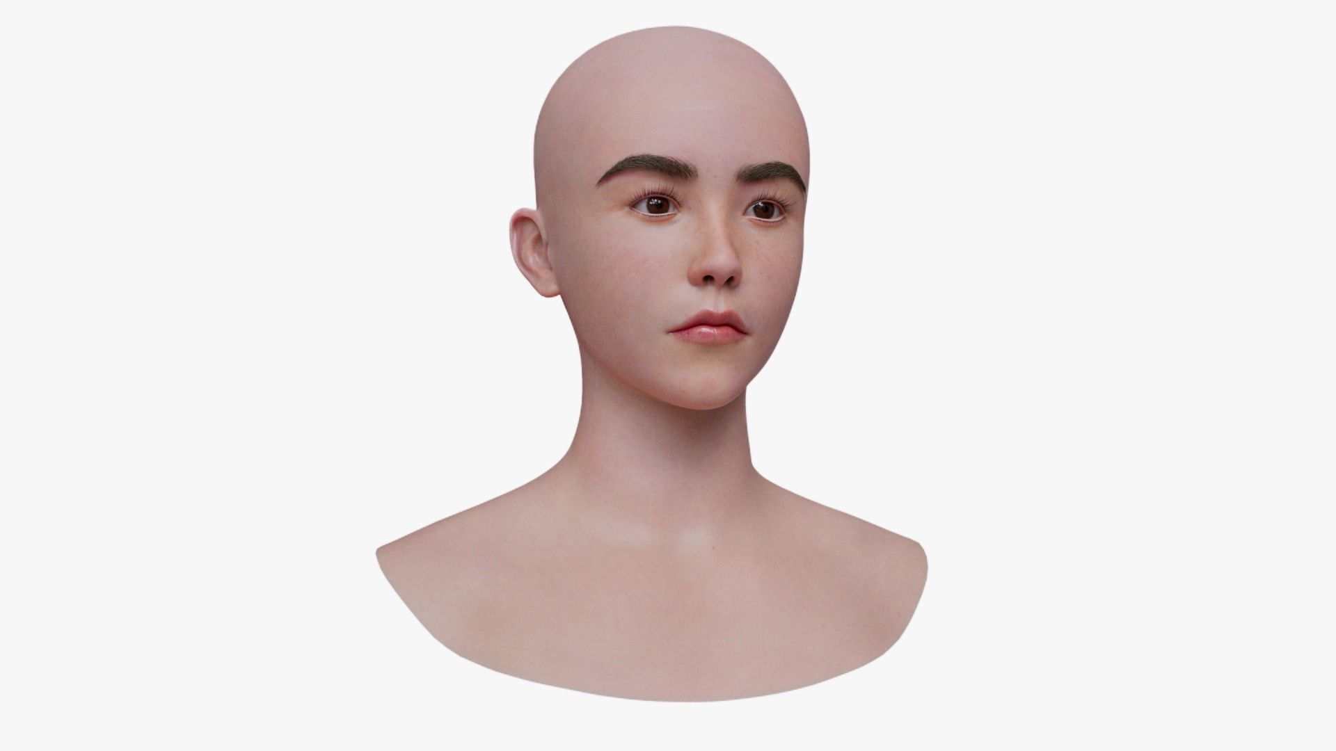 Asian Female Head Mesh Metahuman Unreal Topology Asian Girl v1 3D model ...