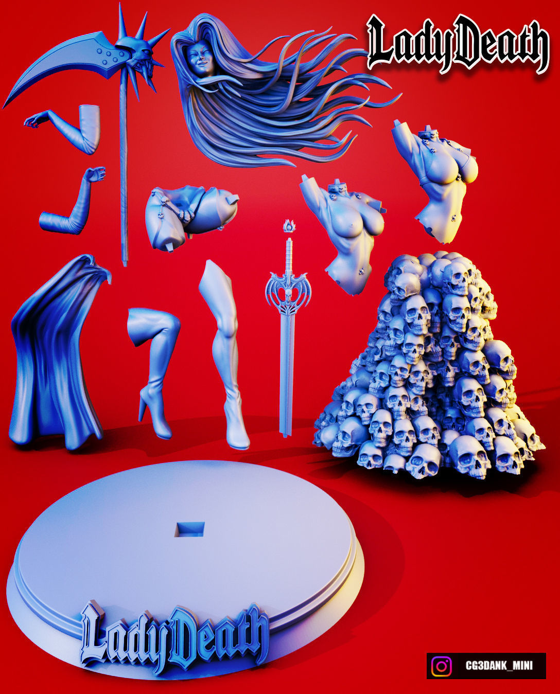 LADY DEATH STL FAN ART 3D model 3D printable | CGTrader