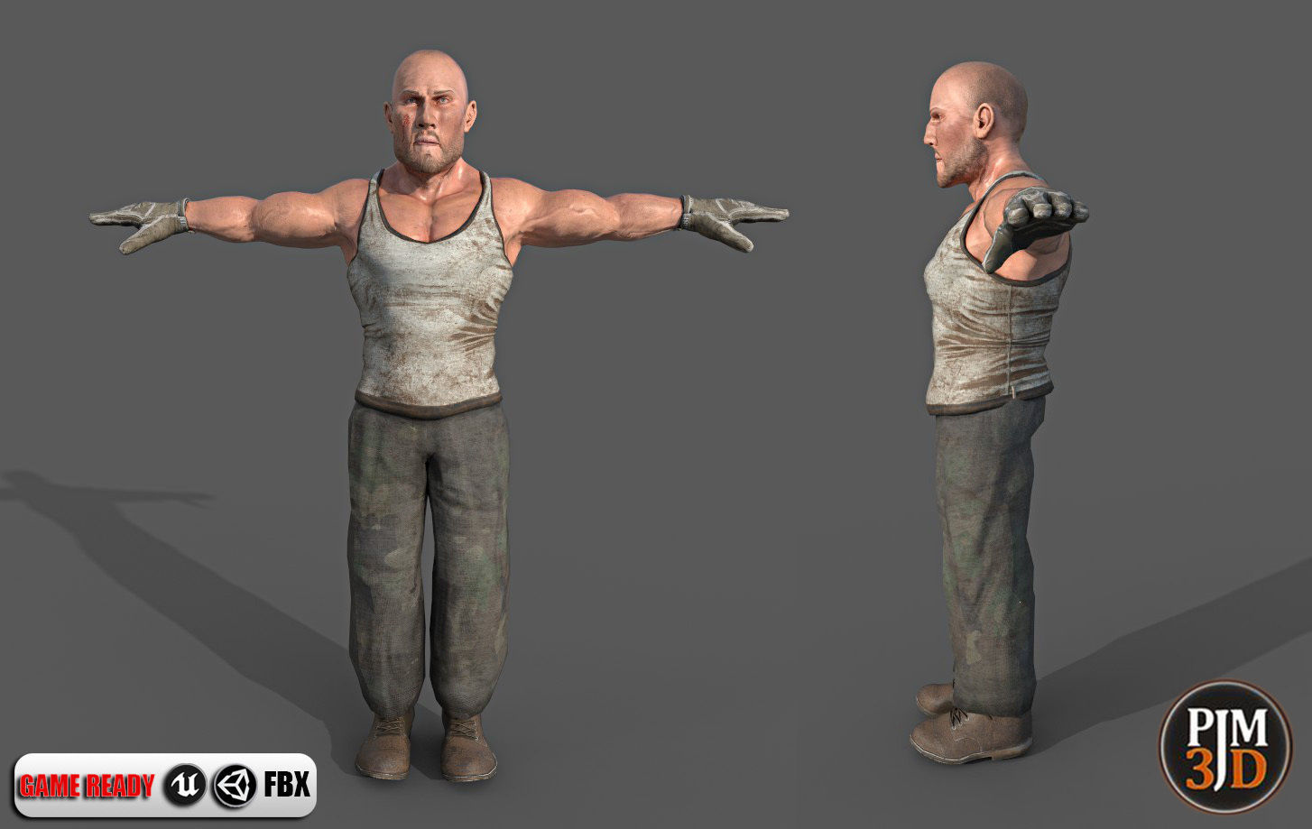 Human Male Character UE4 Unity3D free VR / AR / low-poly 3D model | CGTrader