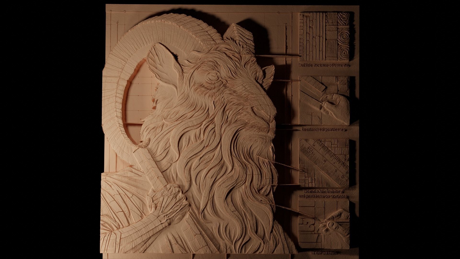 The Goatman CNC 3d Print High Relief Sand Casting 3D model 3D printable ...
