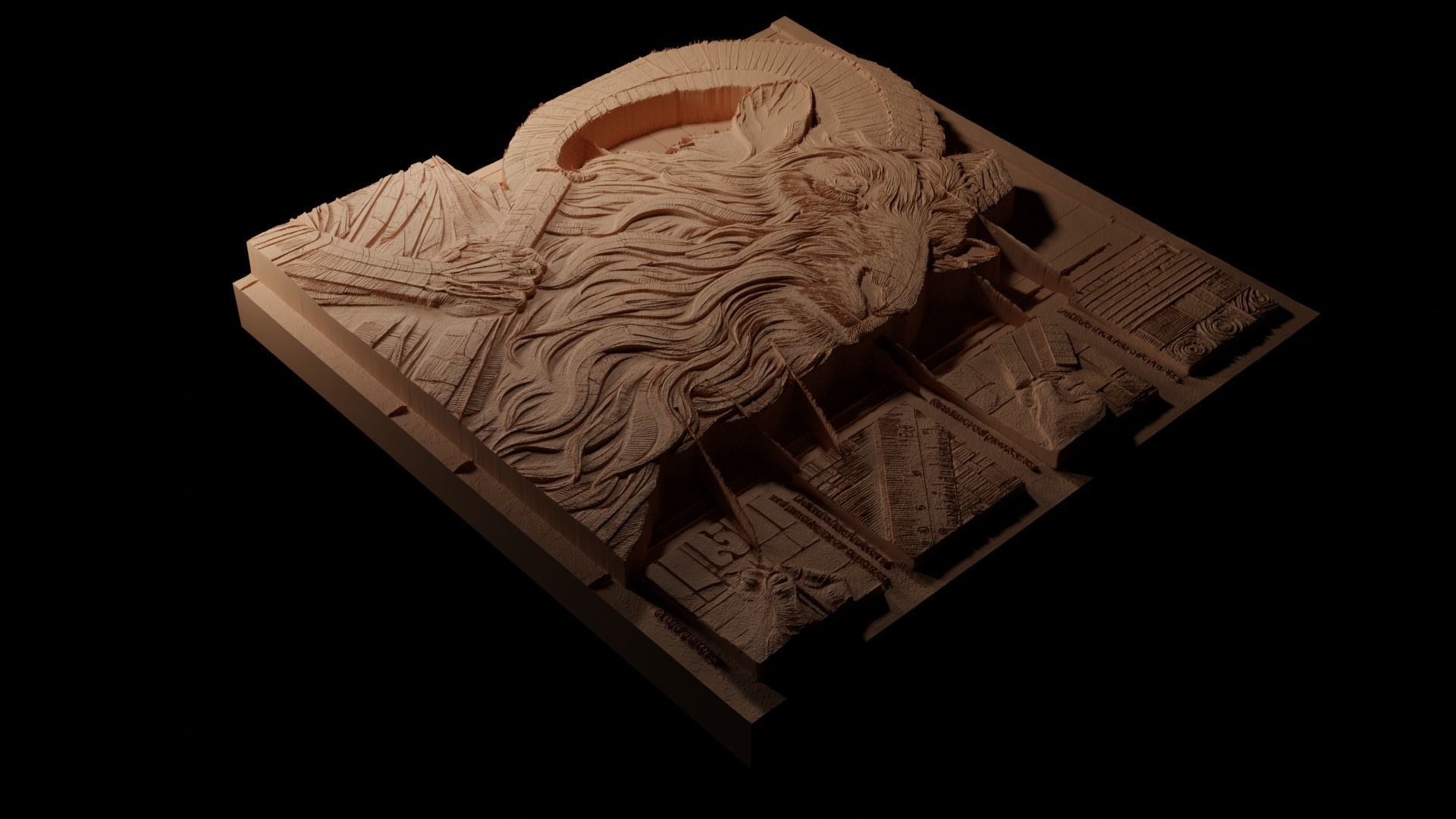 The Goatman CNC 3d Print High Relief Sand Casting 3D model 3D printable ...