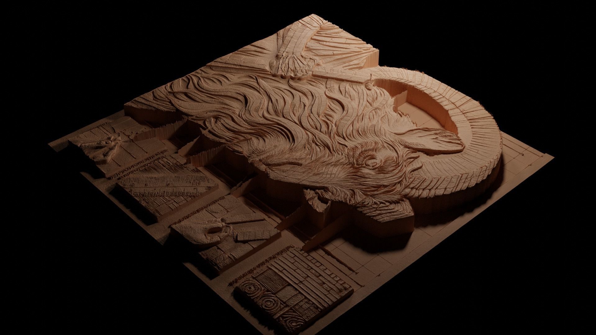 The Goatman CNC 3d Print High Relief Sand Casting 3D model 3D printable ...